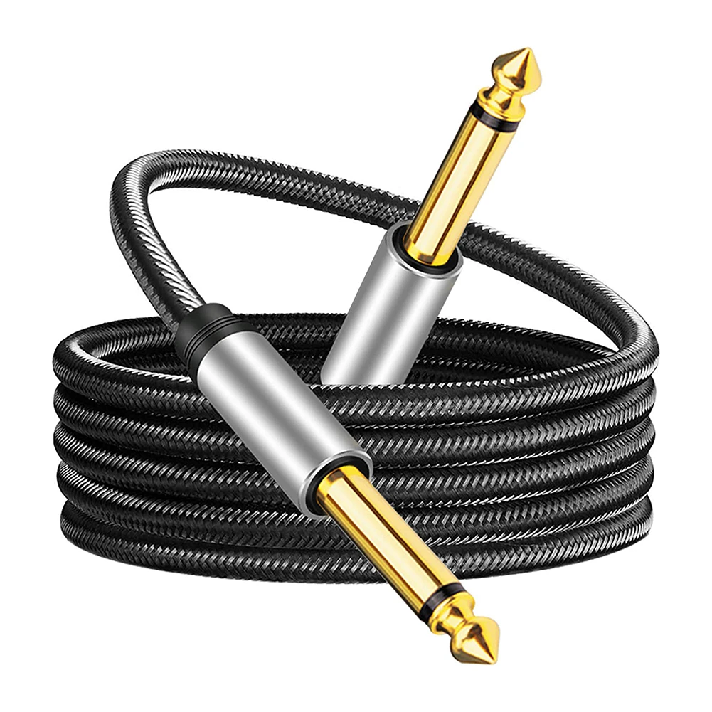 6.5mm Jack Audio Cable Nylon Braided For Guitar Mixer Amplifier 6.35 ...