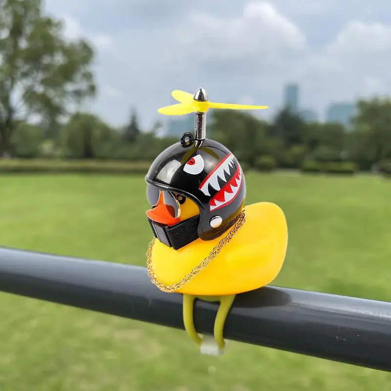 Motorcycle-Handlebar-Propeller-Helmet-Duck-Decoration-With-Light-Broken ...