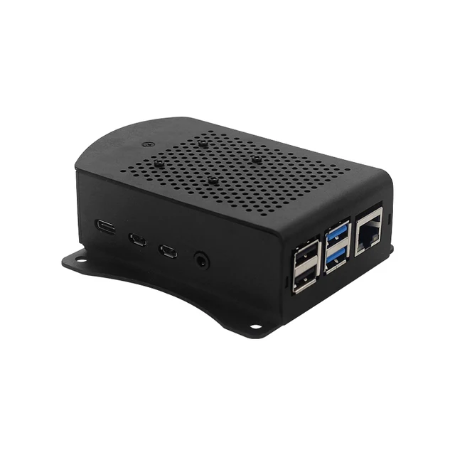 Raspberry Pi 4 Aluminium Alloy Metal Case Cooling Fan Enclosure ...