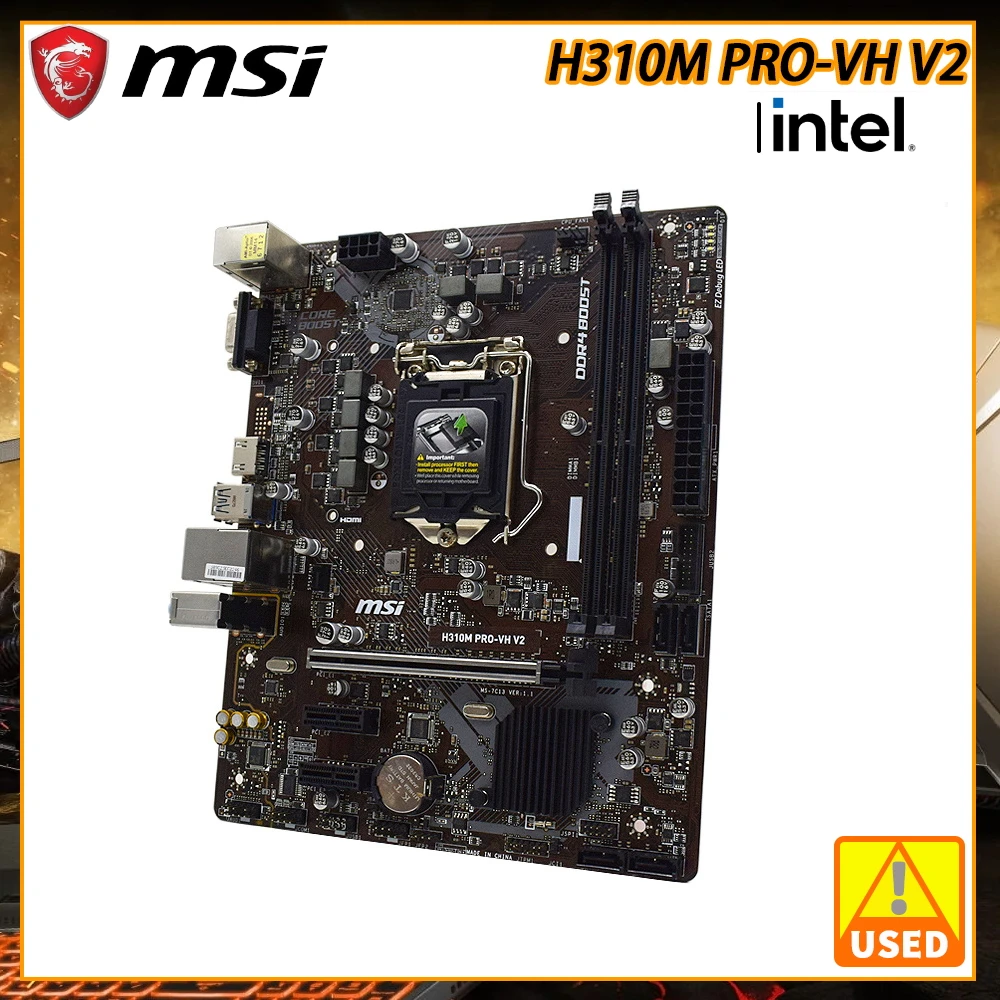 MSI H310M PRO VH V2 Intel H310 LGA 1151 Motherboard Support 8th Gen ...