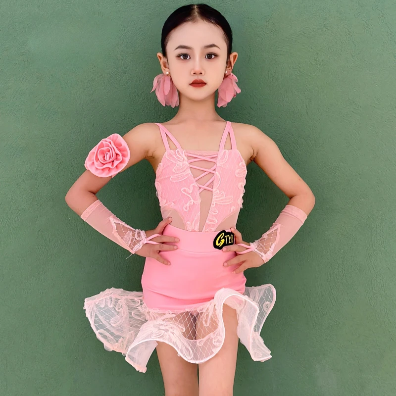 Girl New Children's Latin Dance Training Costume Performance Costume ...