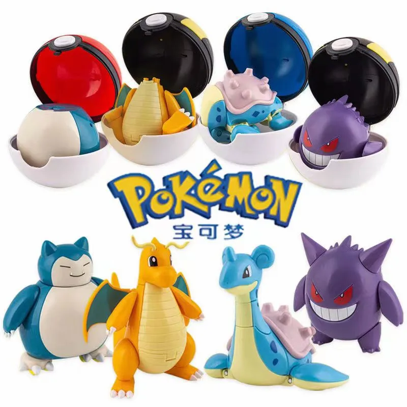 12 Styles Pokemon Figures Toys Variant Ball Model Pikachu Jenny Turtle Pocket Monsters Mew Two