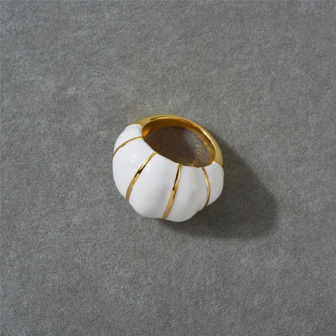 White-enamel-dome-chunky-rings-for-women-white-statement-bold-rings ...