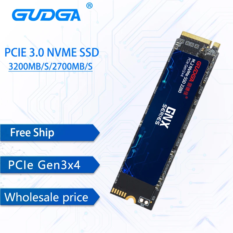 Gudga ssd nvme M2 128グラム256ギガバイトtlcドライブ固体ハードnmve内部ディスクM.2 pci express用3 ...