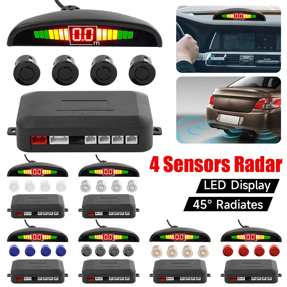 Car Parking Sensor Car Radar Parking Sensors 4 Parking Sensors LED ...