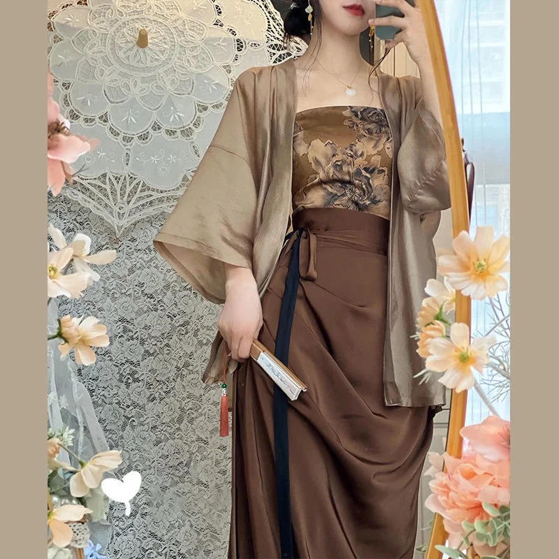 Chinese-Traditional-Hanfu-Dress-Suit-Female-Summer-Retro-Loose-Cardigan ...
