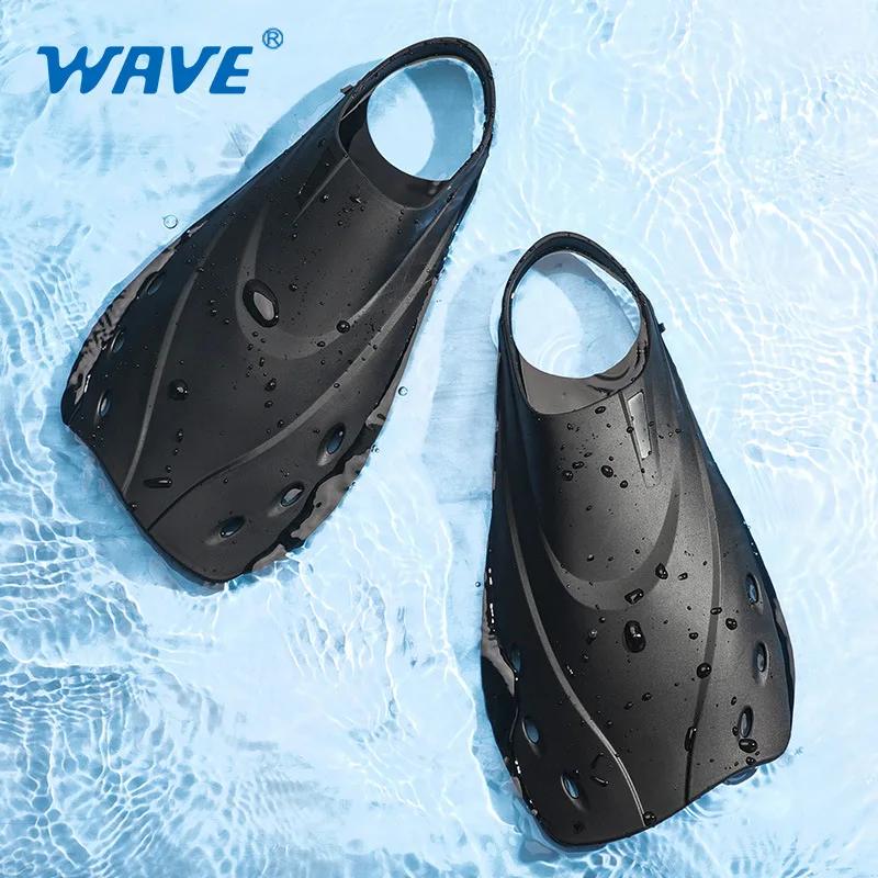 WAVE-Adulto-Nadadeiras-Cobertas-De-P-Freestyle-Snorkeling-TPR-Training-Nadadeiras-Curtas-Traje ...