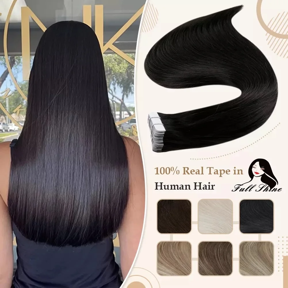 Extensiones-de-cabello-humano-Remy-para-mujeres-negras-cinta-brillante ...