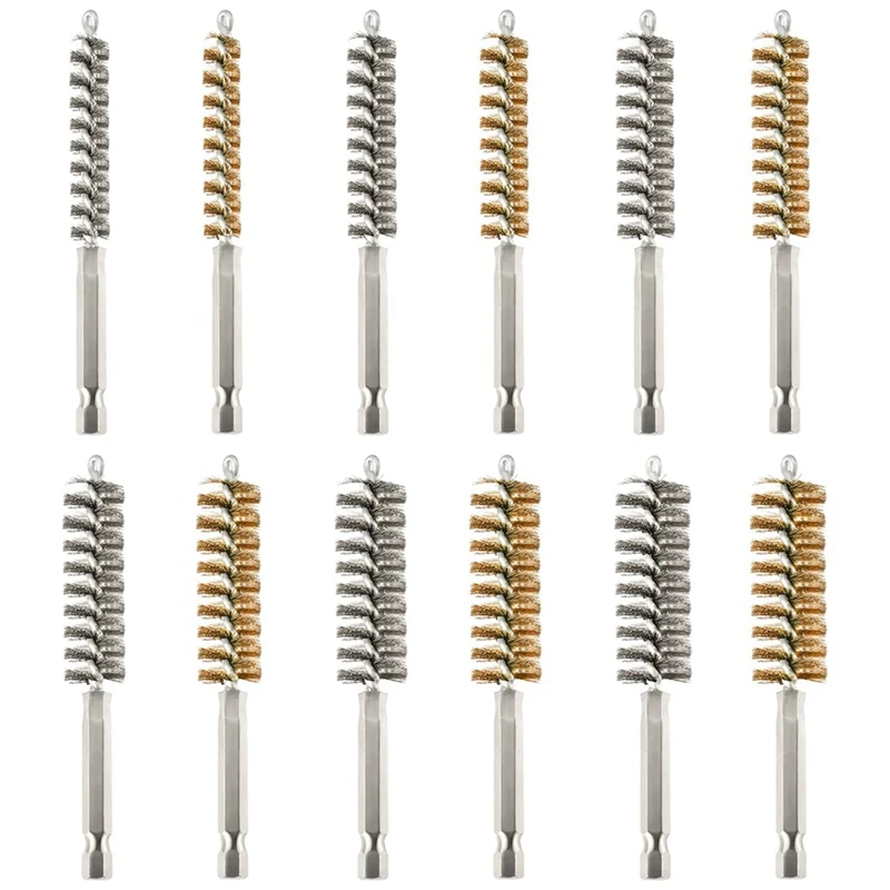12Pcs-Wire-Bore-Brush-Bore-Cleaning-Brush-Brush-Set-Stainless-Steel ...