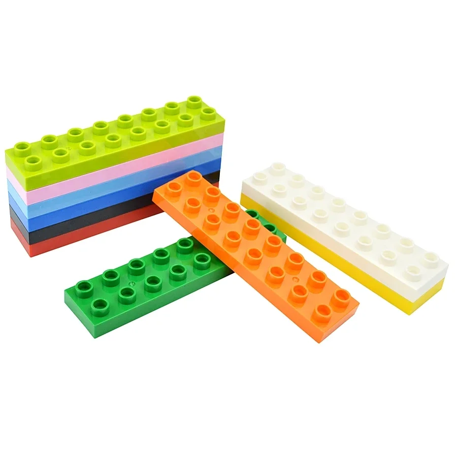 Duploes Big Size 2X8 Dots Brick 5Pcs Thin Building Block DIY Assembled ...