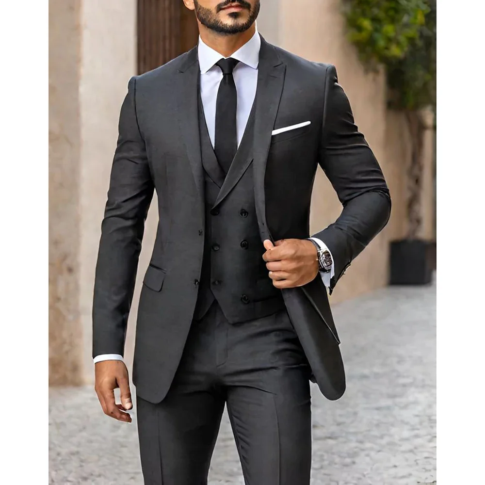 Solid-Color-3-Piece-Jacket-Pants-Vest-Formal-Outfits-Single-Breasted ...