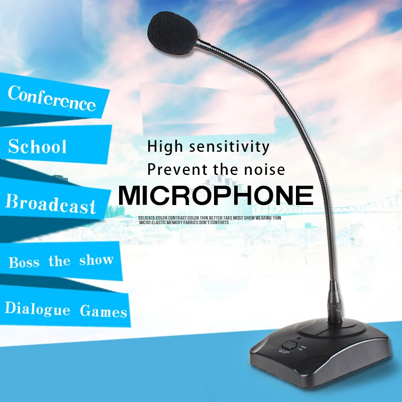Wired Gooseneck Microphone All-directional Conference Condense Mic ...