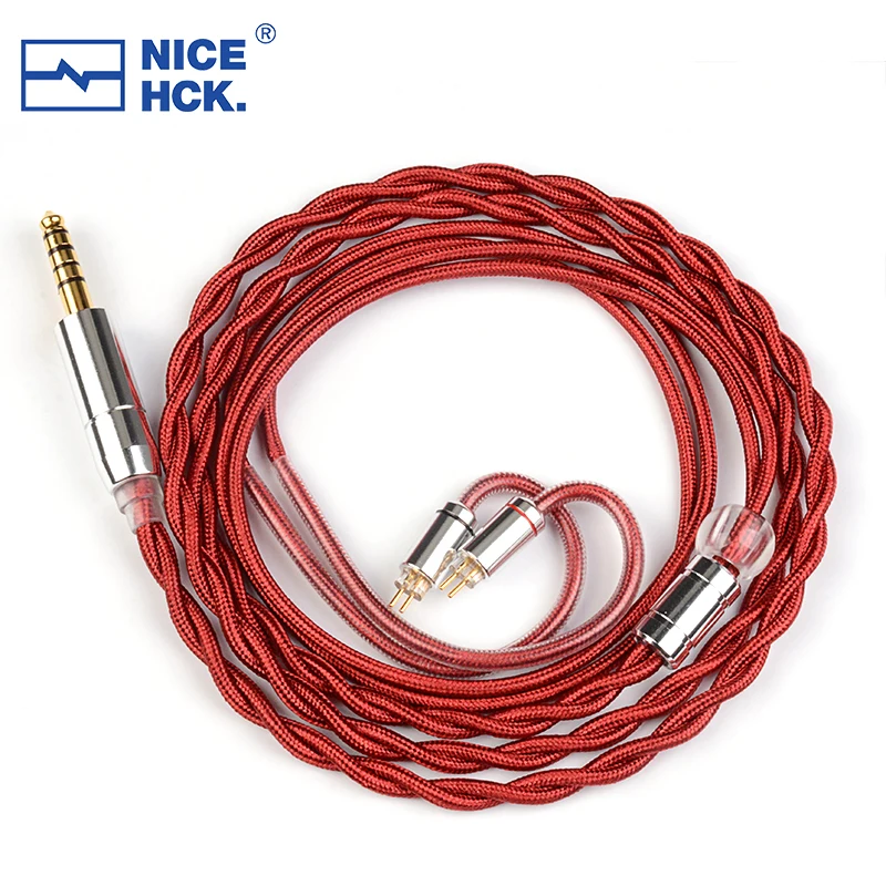 NiceHCK RedAg 4N Pure Silver HiFi Earphone Coaxial Cable MMCX QDC 2Pin for HOLA Zero KATO Aria ...
