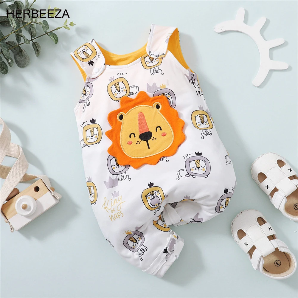 Cartoon-Baby-Clothes-For-Newborn-Boy-Jumpsuit-Lion-print-Baby-Rompers ...