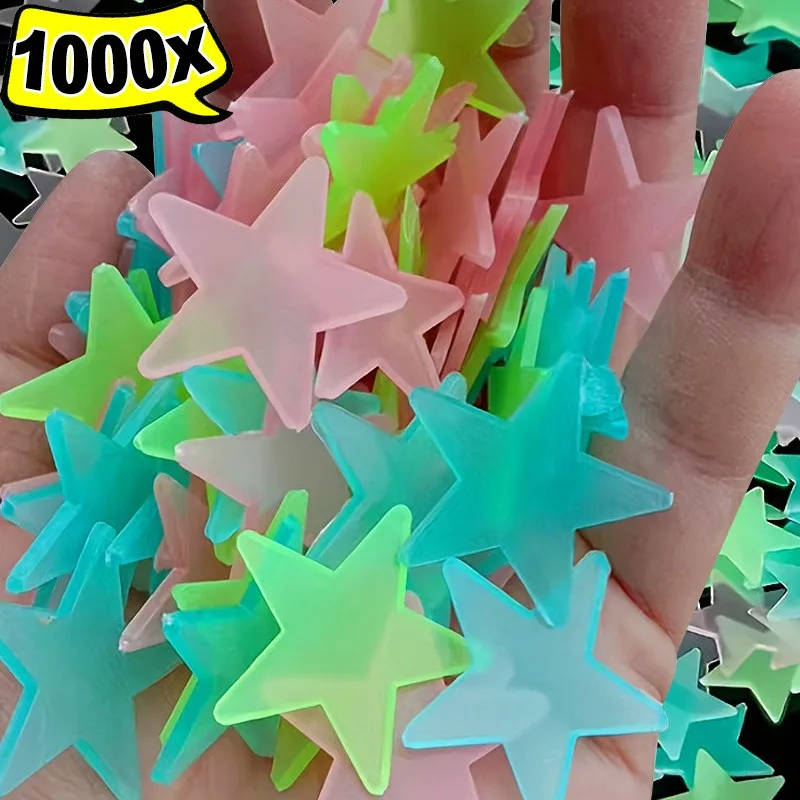 1000/50Pcs Glow in The Dark Stars Stickers for Ceiling Adhesive 3D ...