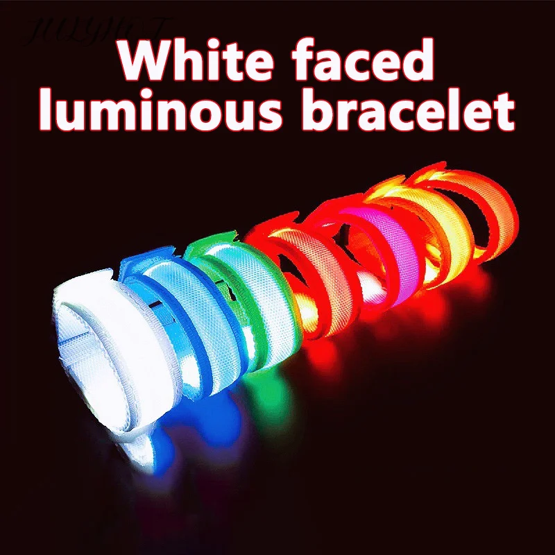 LED-Reflective-Bracelet-Nylon-Adjustable-Armband-Luminous-Night-Running ...