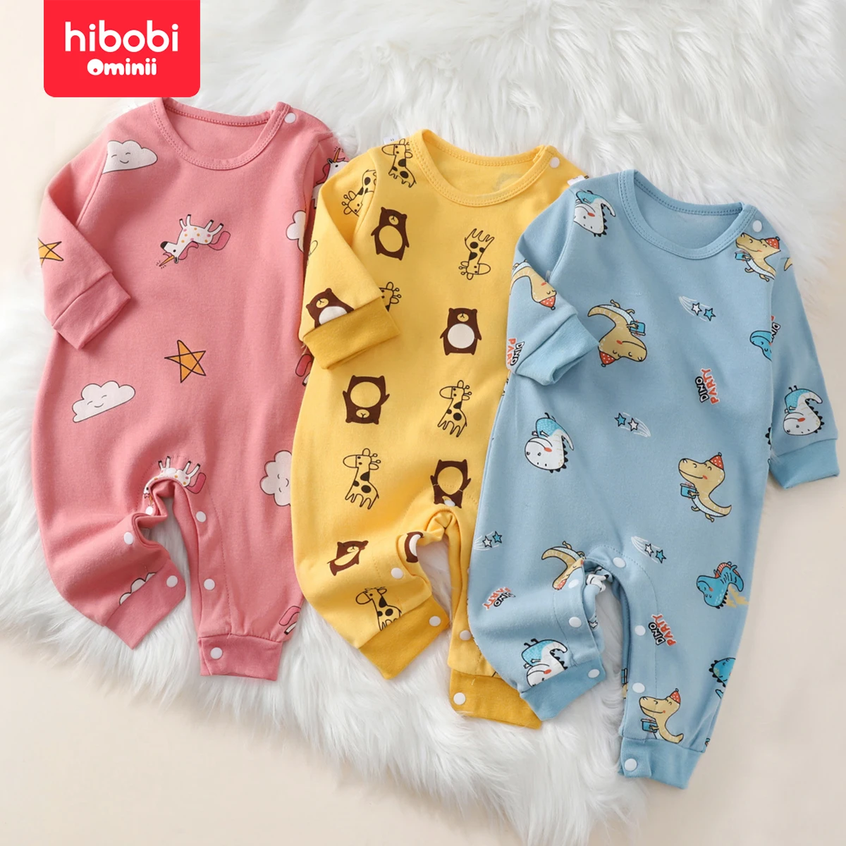 hibobi-100-Cotton-Newborn-Jumpsuit-Comfortable-Cute-Animal-Patterns-Round-Neck-Baby-Crawling ...