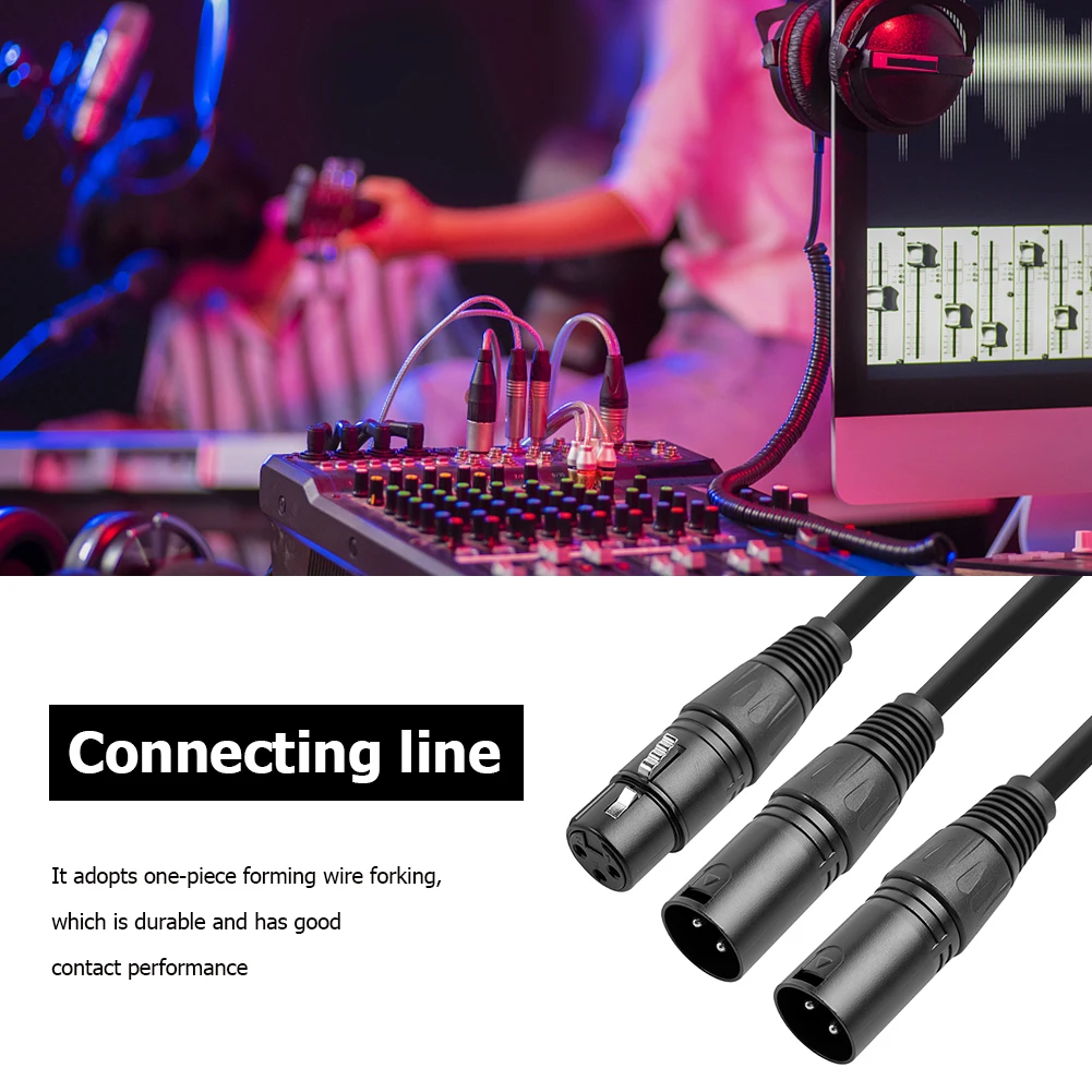 캐논 XLR 암 듀얼 XLR 수 Y 분배기 어댑터 케이블, 50cm 3 핀 잭, 마이크 믹서 앰프용 와이어 컨버터 ...