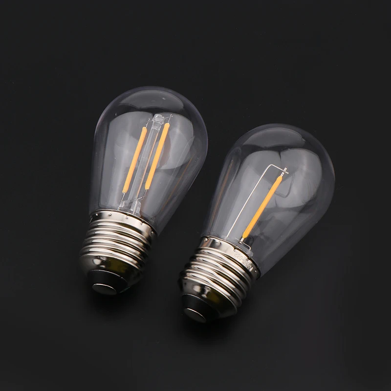 S14 Plastics Led Bulb E27/E26 3V 120V Warm White 2W 1W Shatterproof ...