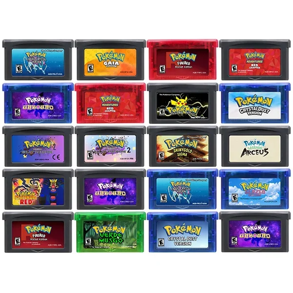 GBA-Game-Cartridge-32-Bit-Video-Game-Console-Card-Pokemon-Series-Liquid ...