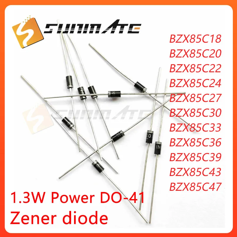50PCS BZX85C18 BZX85C20 BZX85C22 BZX85C24 BZX85C27 BZX85C30 BZX85C33 ...