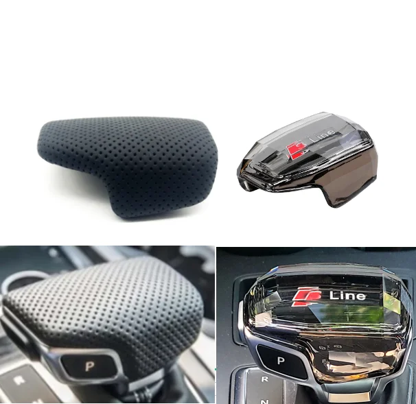 Cubierta-de-palanca-de-cambios-de-cuero-perforado-con-perilla-de-cambio ...