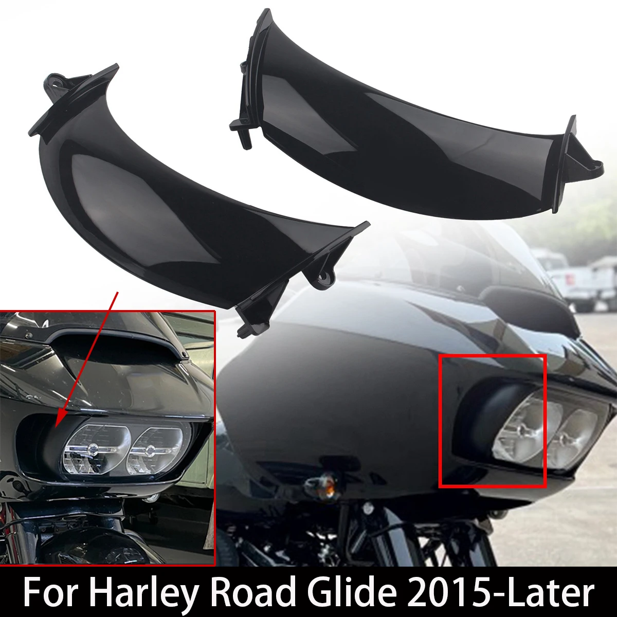 Motorcycle-Accessories-LED-Headlight-Fairing-Vents-Cover-Guard-For ...