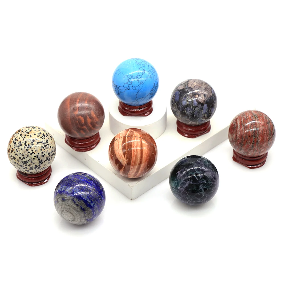 40mm Crystals Energy Ball Natural Stones Amethyst Clear Quartz Reiki ...