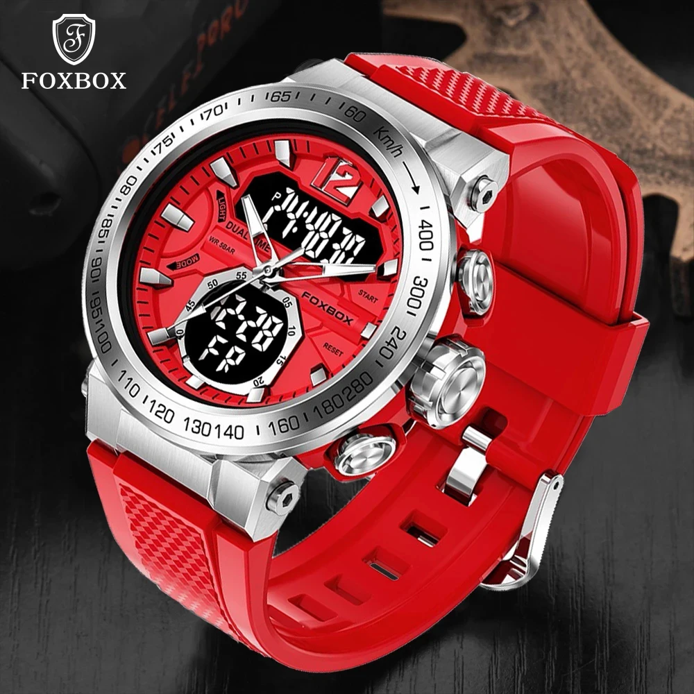 Big Luxury Brand FOXBOX Digital Sport Watch For Men LIGE Waterproof ...
