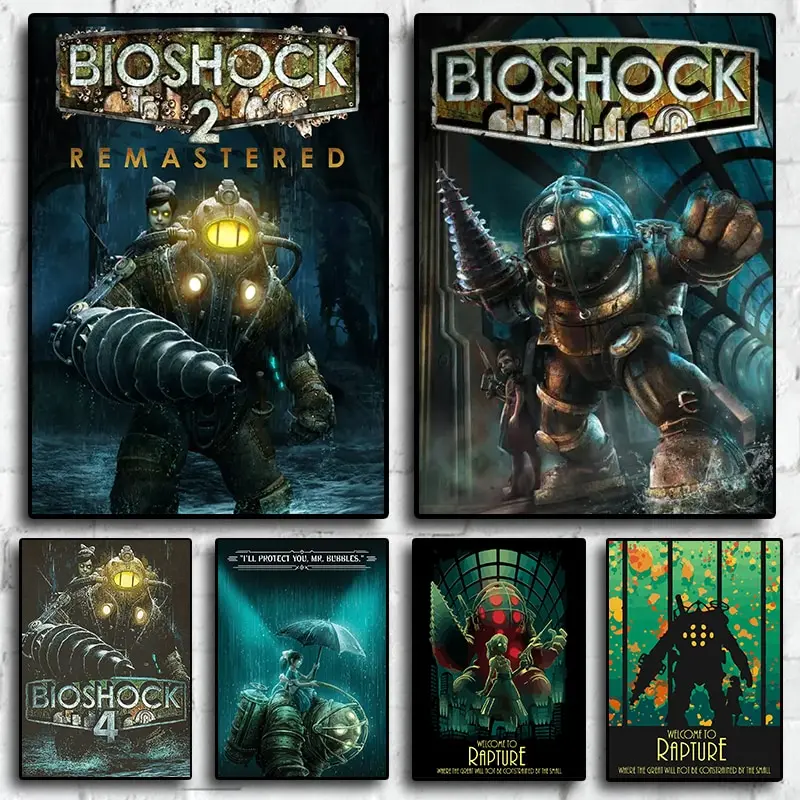 Bioshock-PS-Impresi-n-de-videojuegos-arte-de-pared-decoraci-n-del-hogar ...