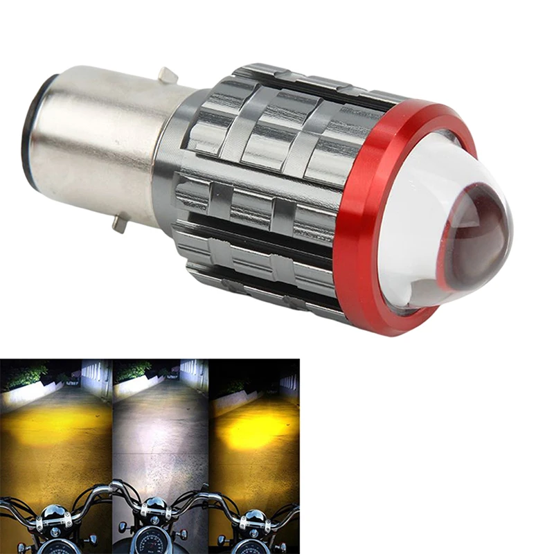 1Pcs H4 BA20D Motorcycle Headlight Lens Bulb 9003 HB2 H6 Hi Lo Beam LED ...