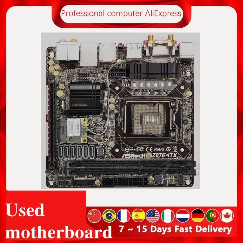 Z87e mini itx para asrock Z87E ITX desktop placa mãe z87 z87m lga 1150 ddr3 sata3 usb3.0 ...
