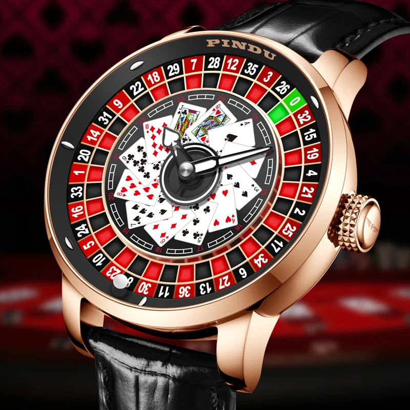 PINDU-Design-New-Mechanical-Watch-NH35-Rotating-Dial-Las-Vegas-Roulette ...