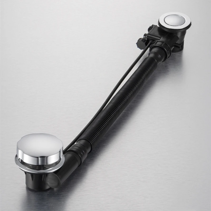 1pc-Bathtub-Drain-Silver-Brushed-Gold-Bathroom-Rotary-Bath-Tub-Overflow ...