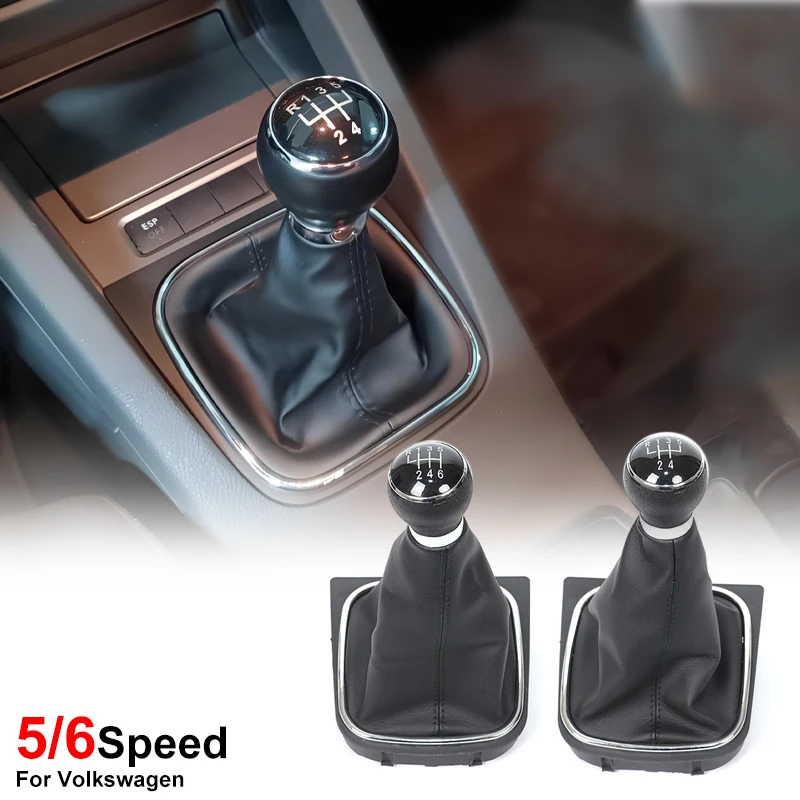 5/6 Speed Stick Gear Shift Knob With Leather Boot Collar Case For ...
