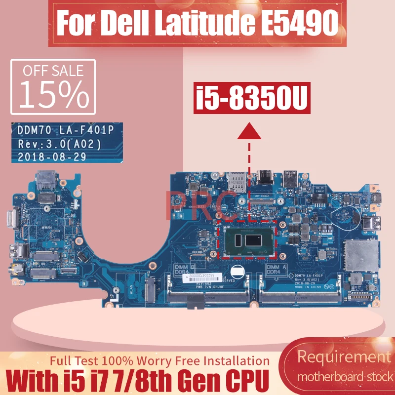 For-Dell-Latitude-E5490-Laptop-Motherboard-LA-F401P-0C08DH-0M71FV ...
