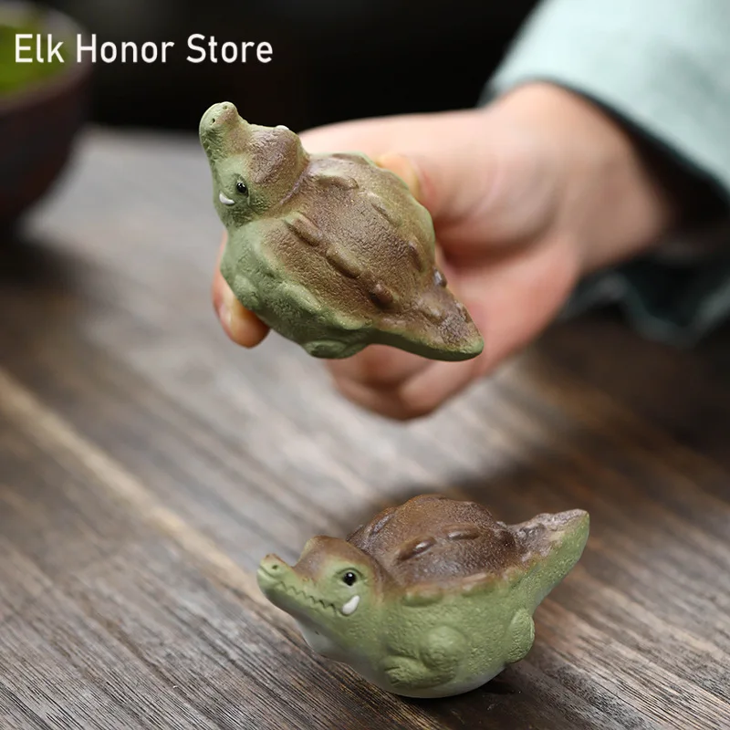 Creative-Purple-Clay-Tea-Pet-Ornaments-Crocodile-Statue-Animal-Tea ...