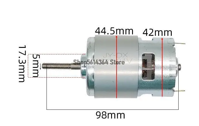 775 Motor 12/21V Gear 5MM Shaft For Li-ion lawn mower Cordless Charge ...