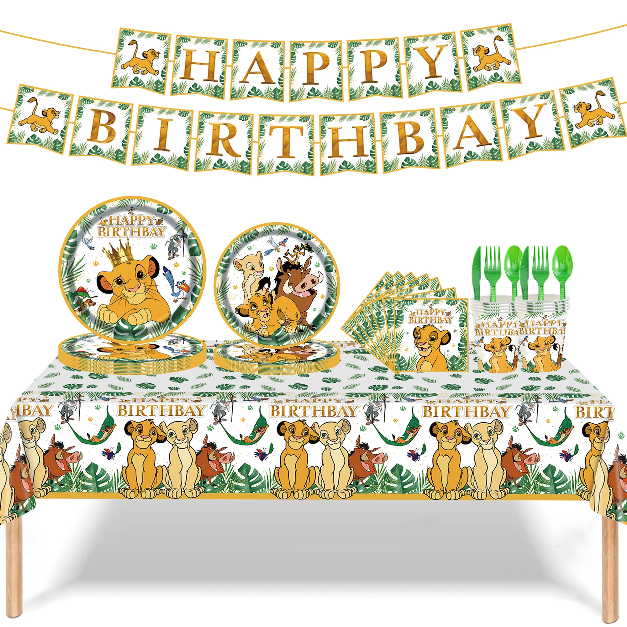 Decoraciones-de-fiesta-de-cumplea-os-del-Rey-Le-n-Simba-vajilla ...