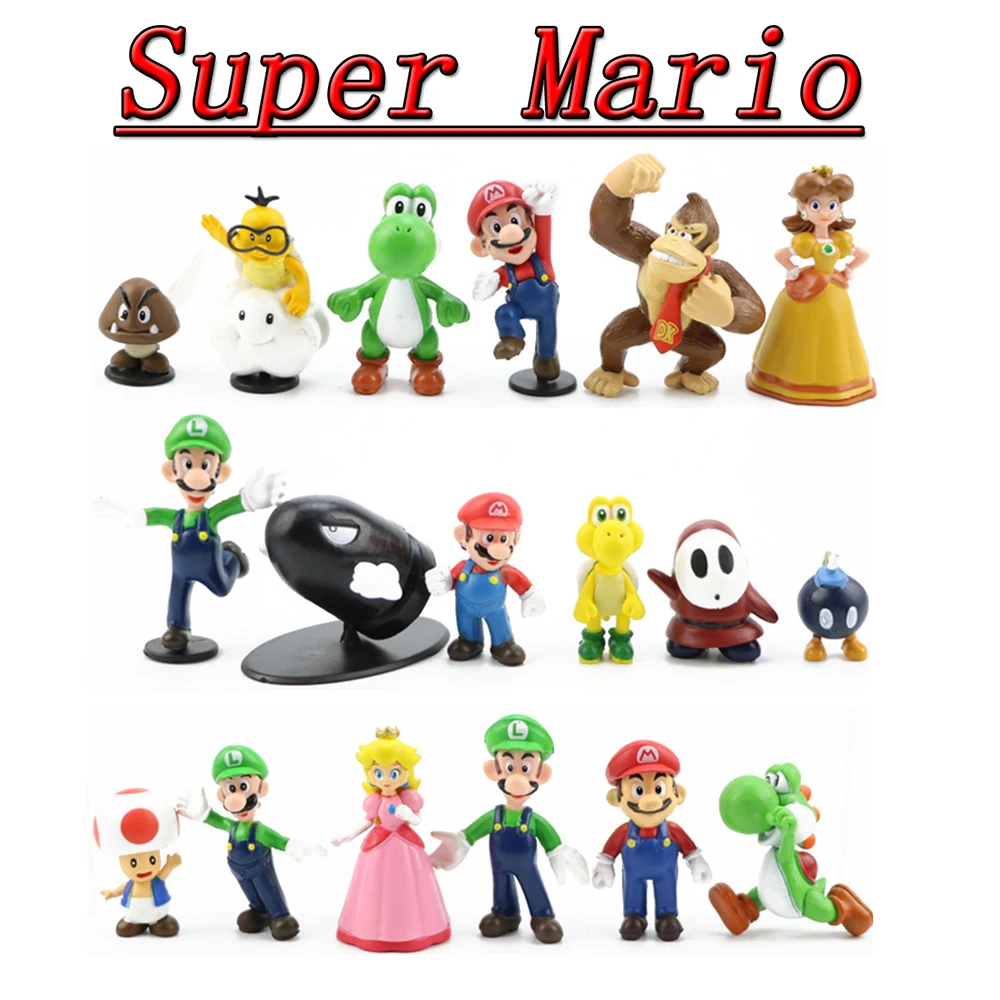 6Pcs-Set-Super-Mario-Bros-PVC-Action-Figure-Toys-Dolls-Model-Set-Luigi ...
