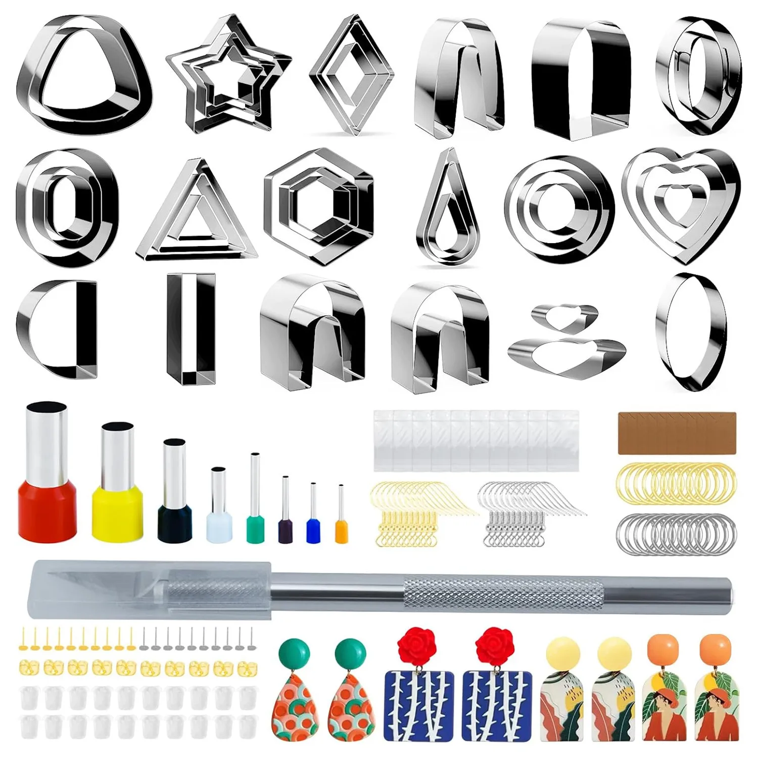 Polymer-Clay-Cutters-for-Earrings-Making-kit-Oven-Bake-Cutting-Mold ...