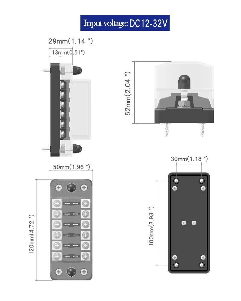 Fusible Voiture,Porte-boîte à fusibles 12 voies 6 voies 32V 75a ...