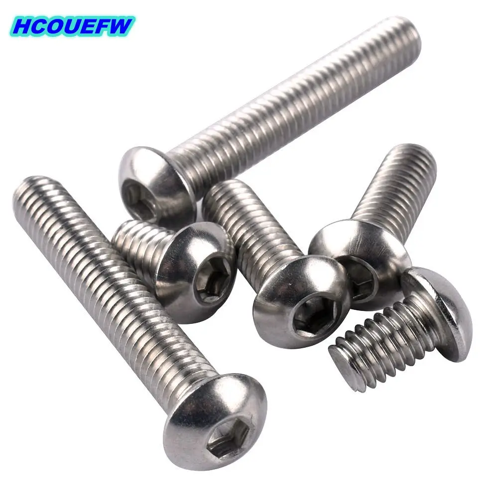 HCOUEFW 10pcs UNC 5/16-18 Fully Machine Thread 304 Stainless Steel ...