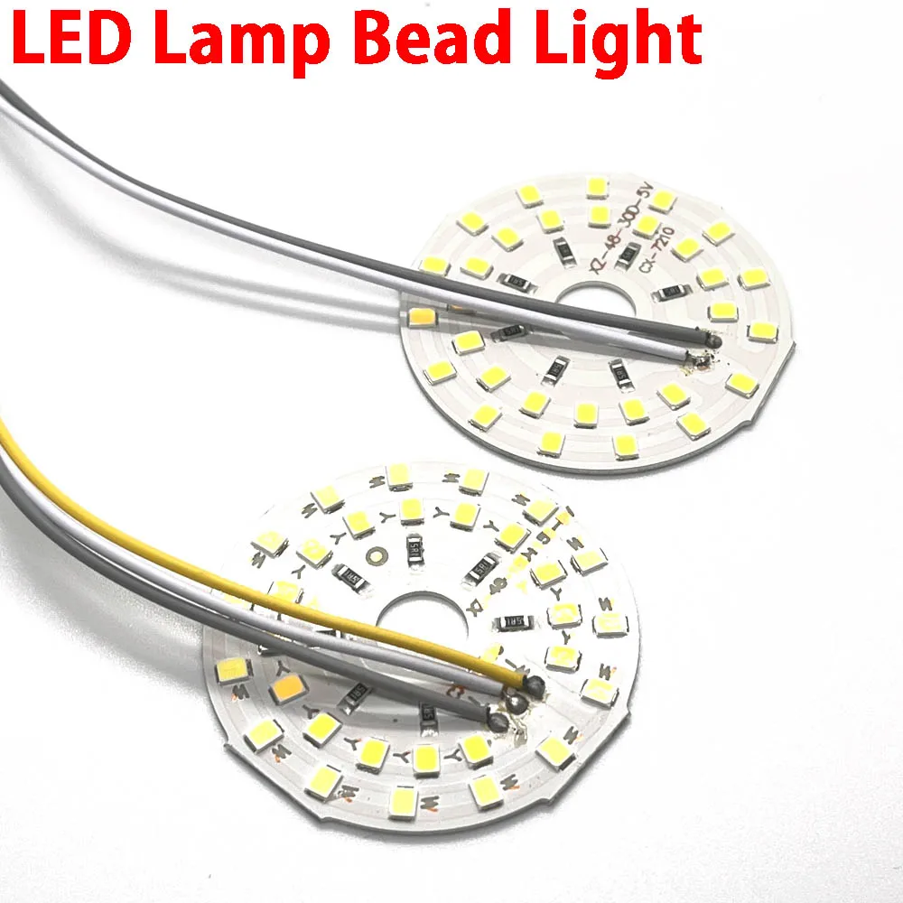 High Brightness Led Lamp Bead Light Board Bulb Round Transformation Light Source Dc 6w 5v 48mm ...