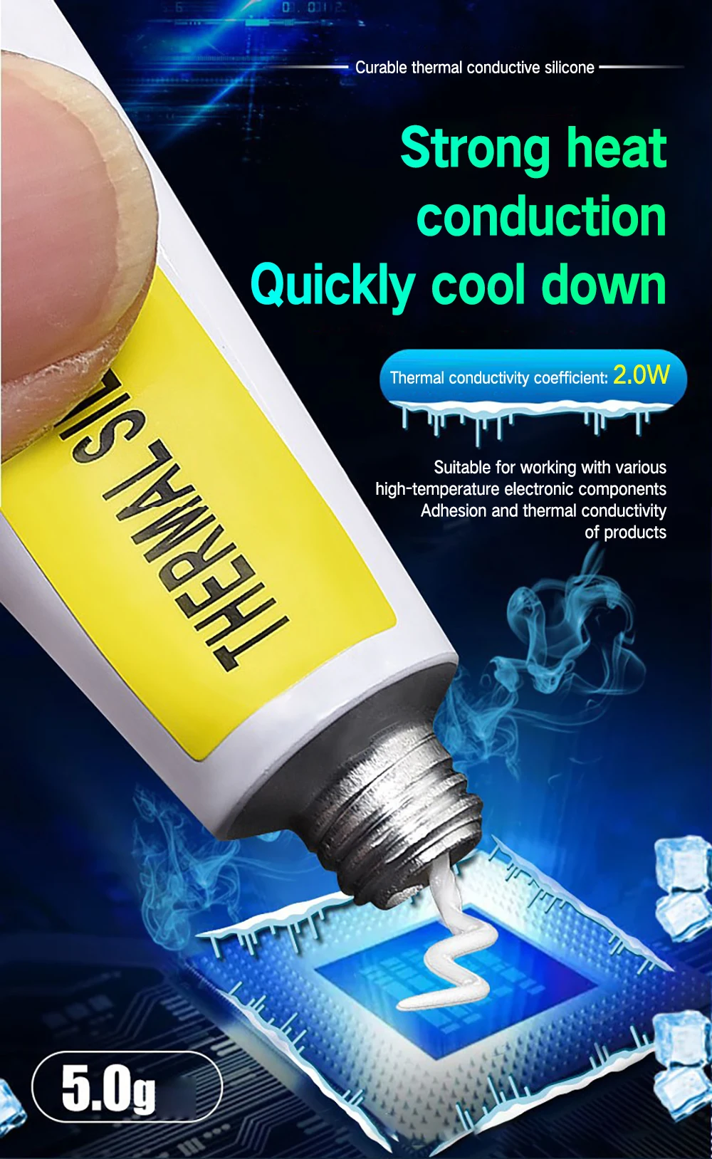 Thermal Paste Heat Conductive Glue Heatsink Plaster Viscous Adhesive ...