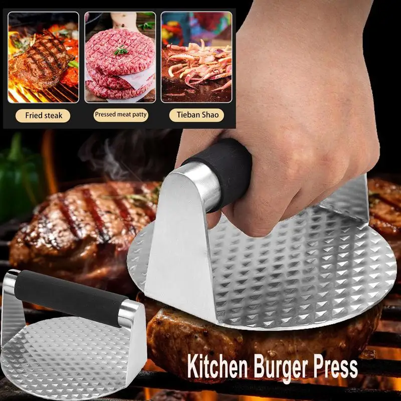 Kitchen-Burger-Press-Hamburger-Mold-With-Non-Stick-Stainless-Steel-And ...