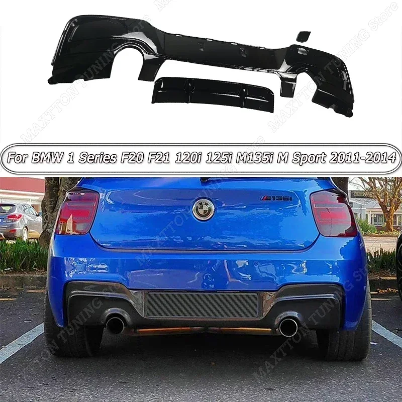 Rear-Bumper-Lip-Spoiler-Accessories-Gloss-BlackMP-Style-For-BMW-1 ...