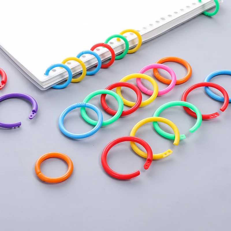 50 Pcs 16/20/28/32mm Plastic Ring Binder Diy Albums Circle Loose-leaf ...