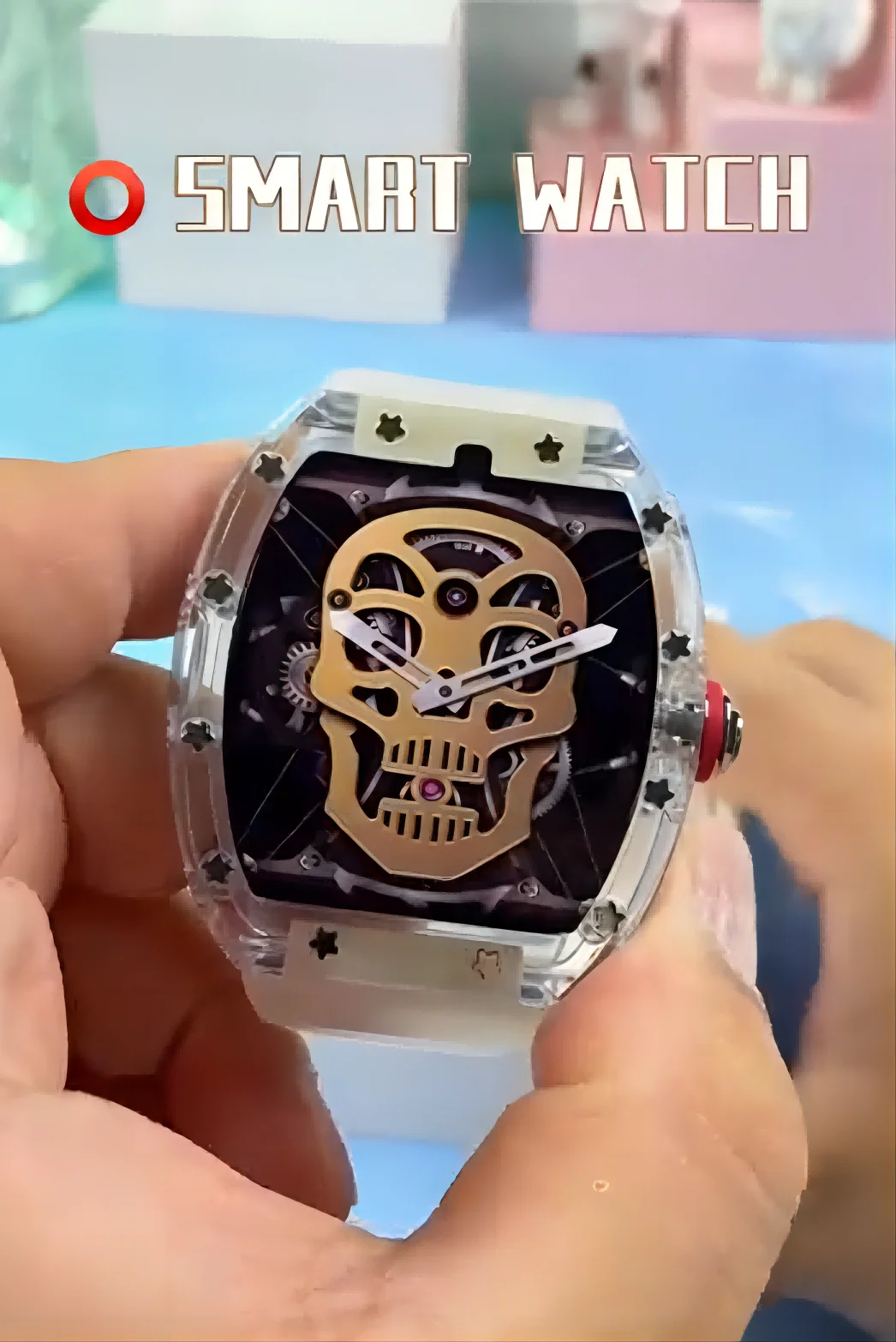 New Cool Crystal Case Smart Watch YD5 NFC Functional Dynamic Dial Sports Real Heart Rate Blood ...