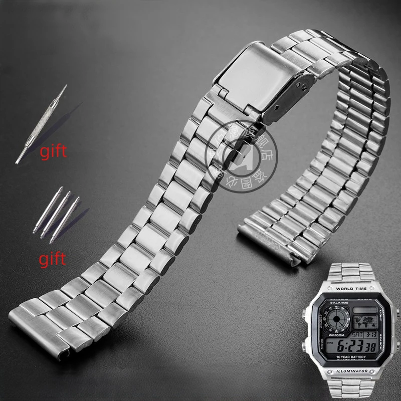 For Casio steel wristband AE-1200WH 1000 F-91 LA-670 A158 A159 A168 169 ...